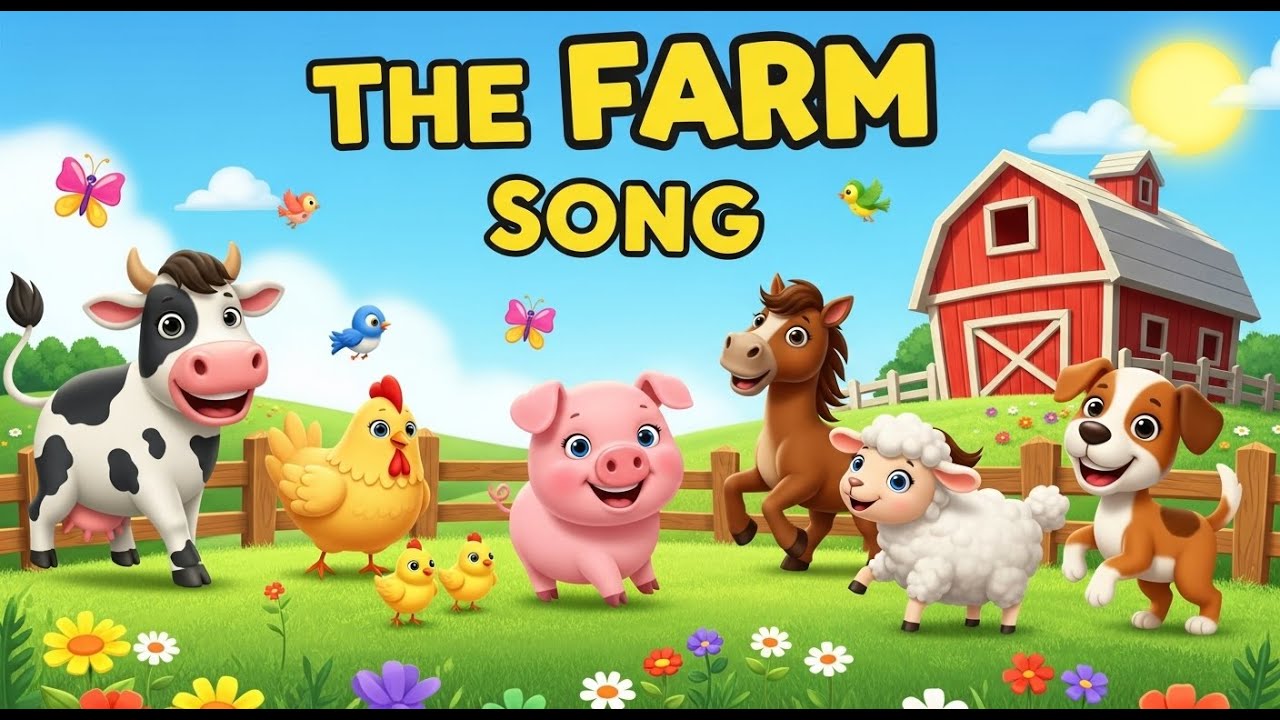 Fun Farm Song for Kids | Learn Animal Sounds & Sing Along - YouTube
