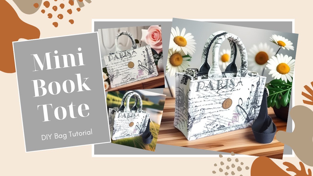 DIY Mini Book Tote - How To Make Mini Book Tote - Tutorial Cara Membuat Tas Mini Book Tote ...