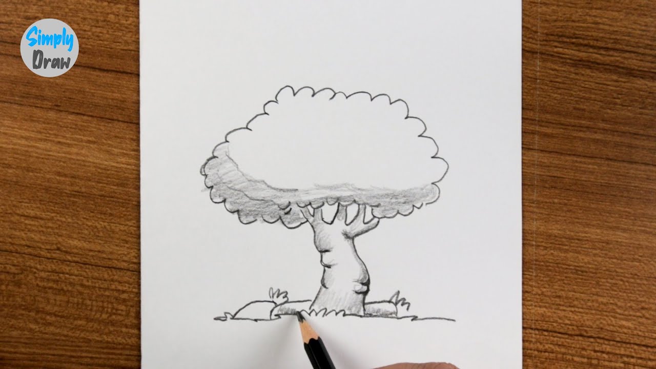 How to draw Tree Easy step by step || Easy drawings - YouTube