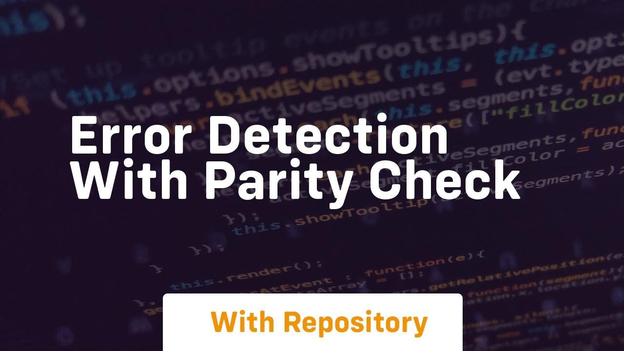 Error detection with parity check - YouTube