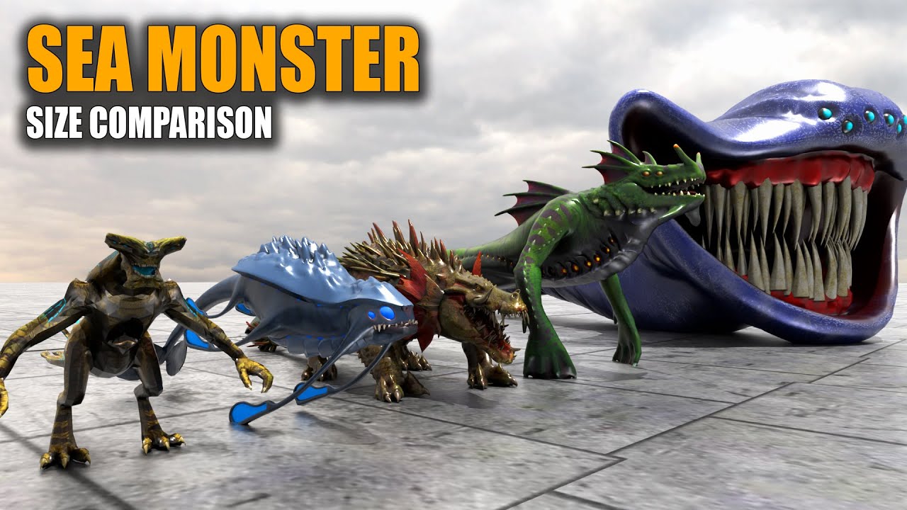 Biggest Sea Monsters Ever! Mythical Creatures Size Comparison (2025 ...