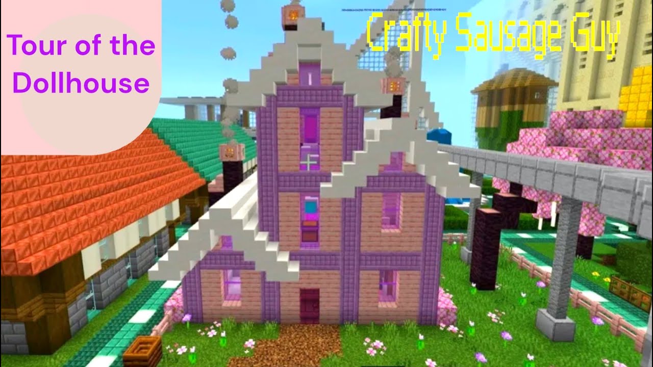 Minecraft Dollhouse Tour - Visit the Pink Doll House - YouTube