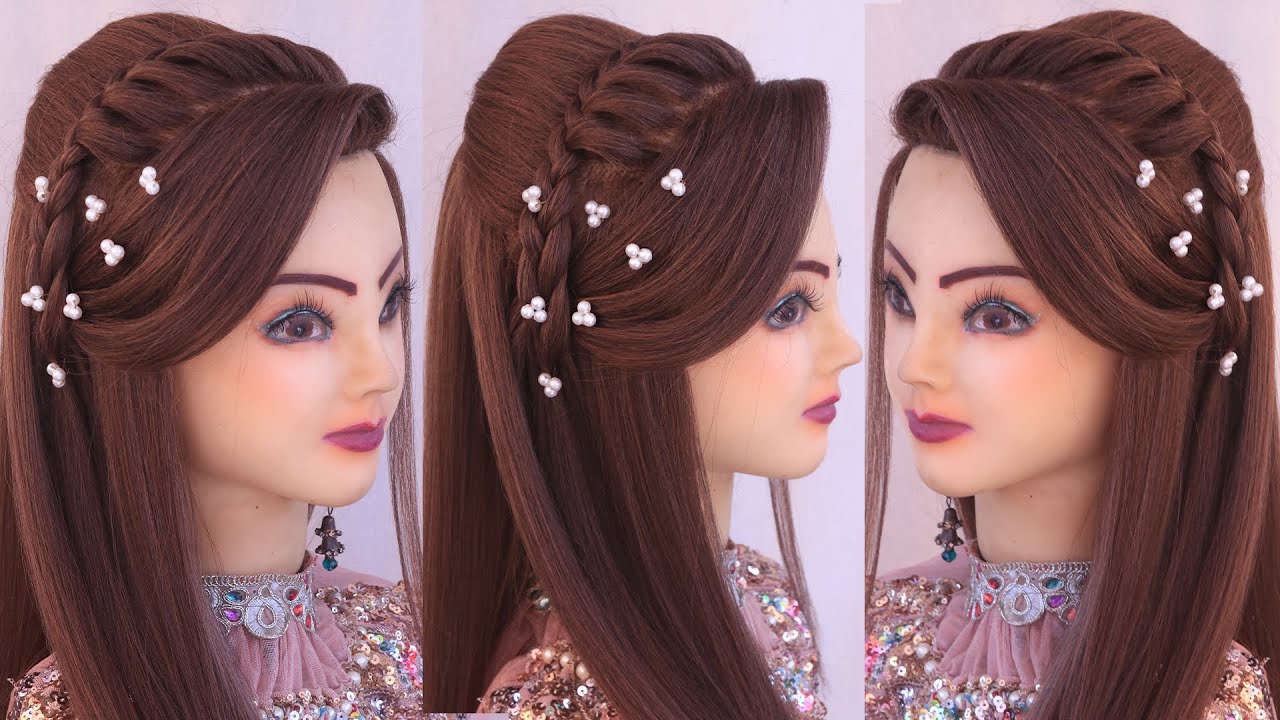 2 Super easy open hairstyle for wedding l engagement hairstyles l ...
