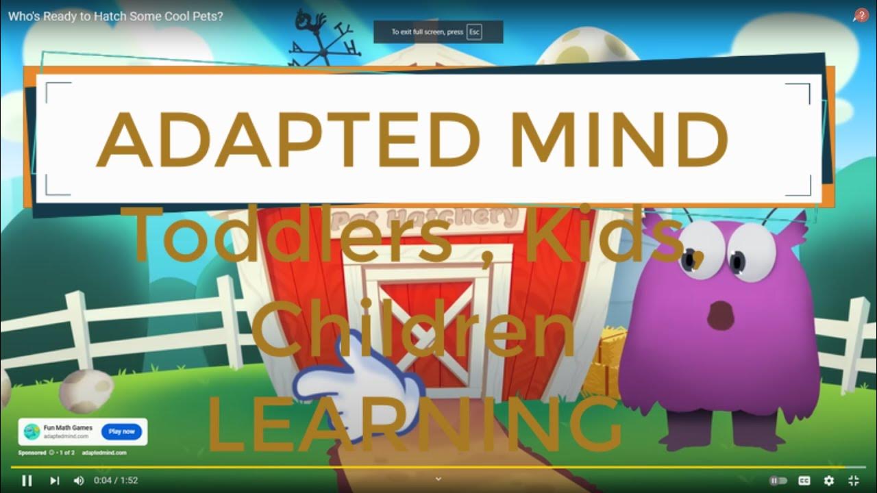 001 Adapted Mind Learning Program - PRE-K Learning - Math - YouTube