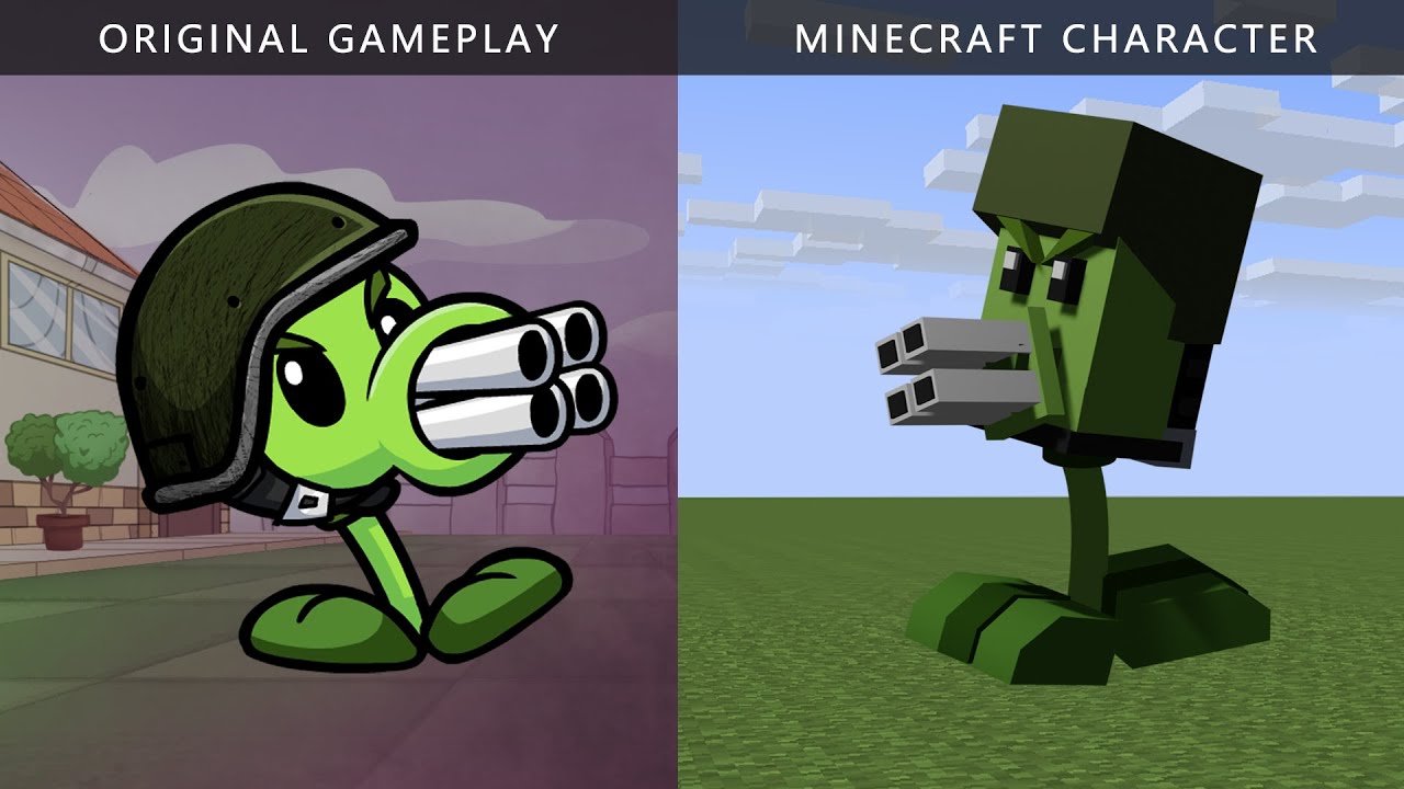 FNF Bad Bash But 3D Gatling Pea Character Test Cover | Original ...