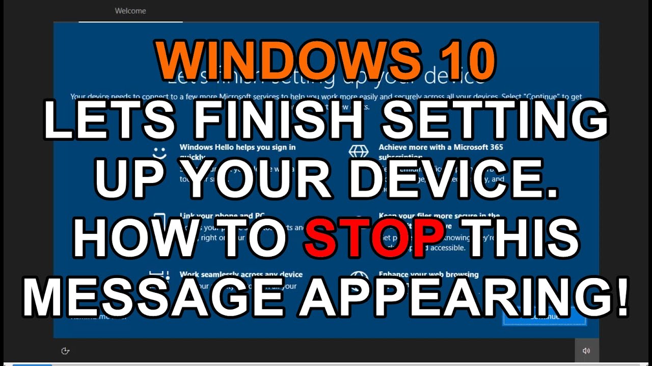Windows 10: How to Stop this message - YouTube