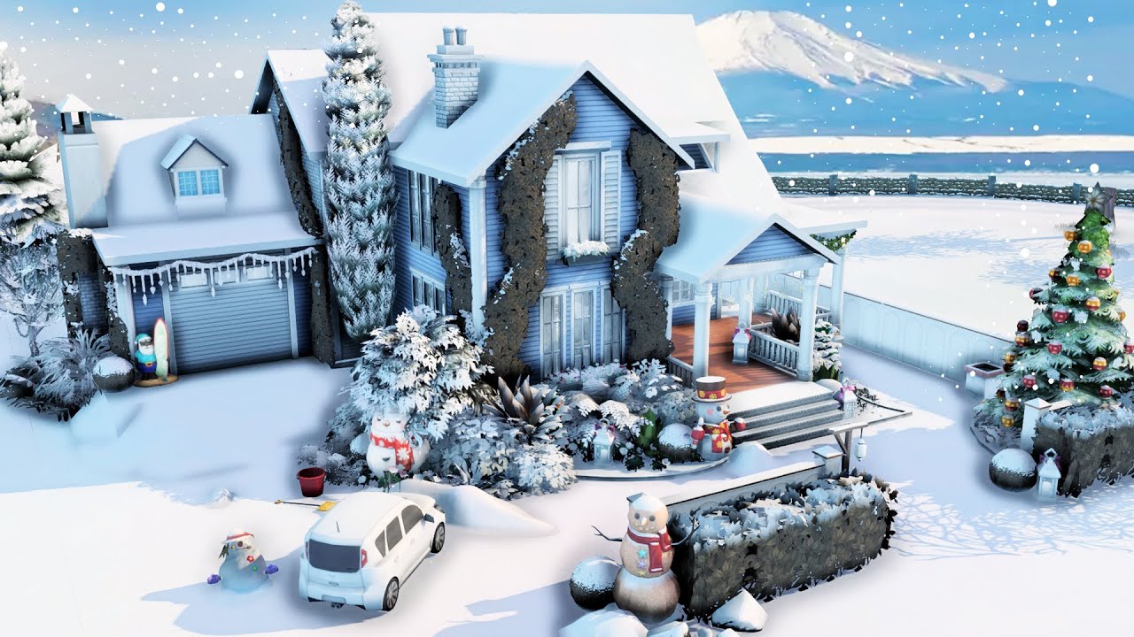Winter House in The Sims 4 || Speed build - YouTube