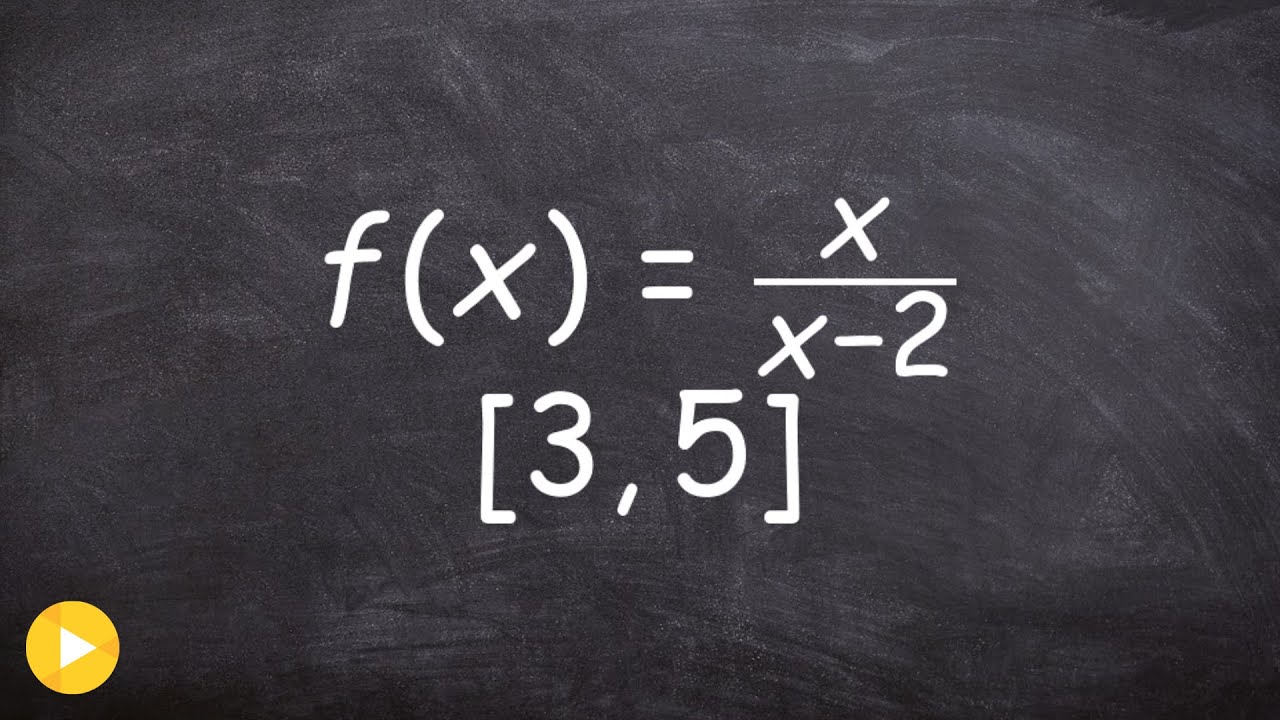 Determine the extrema using EVT of a rational function - YouTube