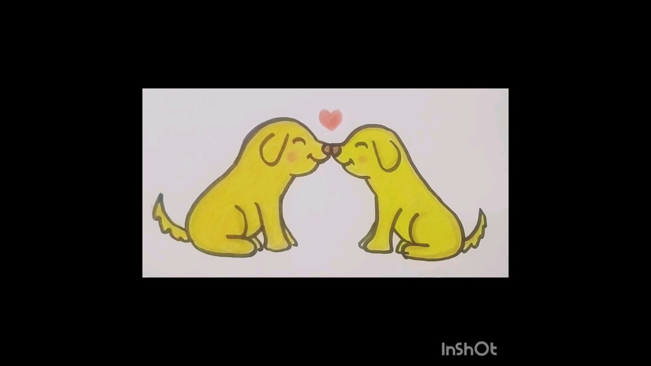 Doodle drawing of two cute puppy doggie besties | 🐶🐶🐕🐕 ️ | # ...
