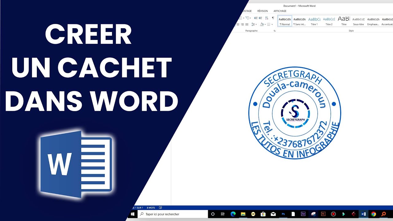comment monter un cachet dans Word | Tuto Microsoft word - YouTube