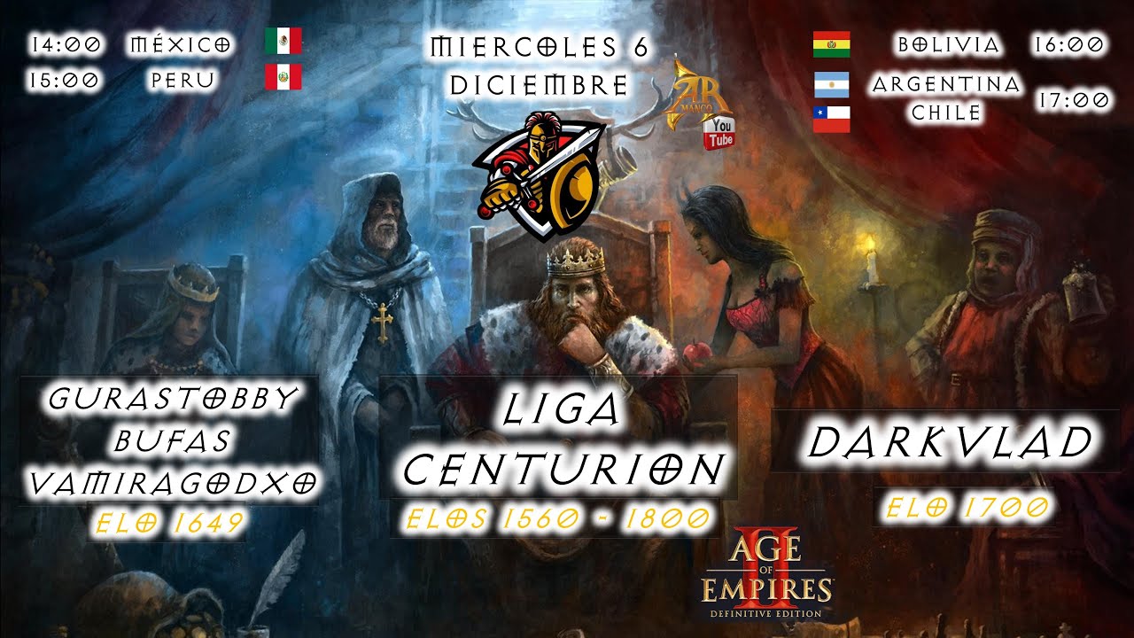 Liga Centurion Age of Empires 2 Elos 1800 - YouTube