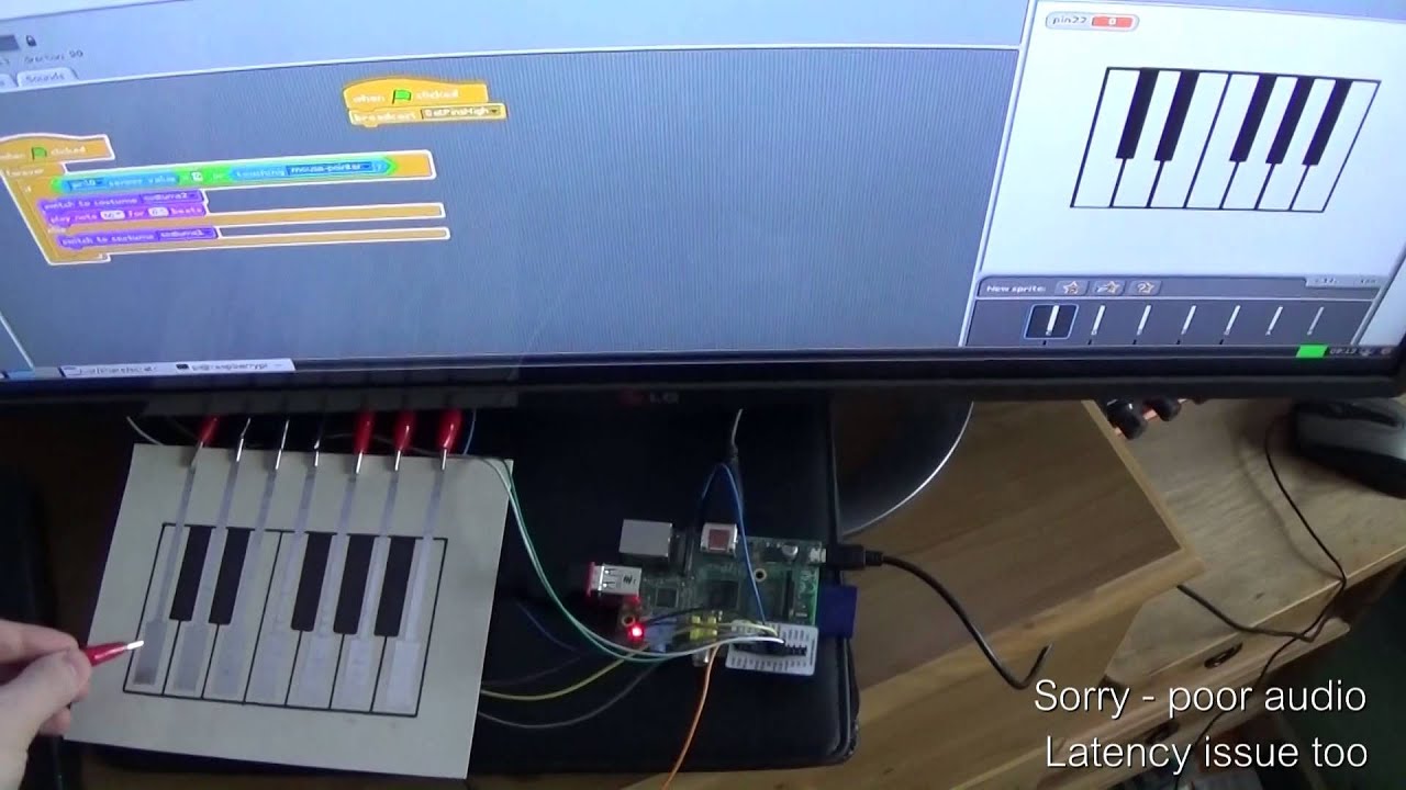 Scratch programmed stylophone using Raspberry Pi - YouTube