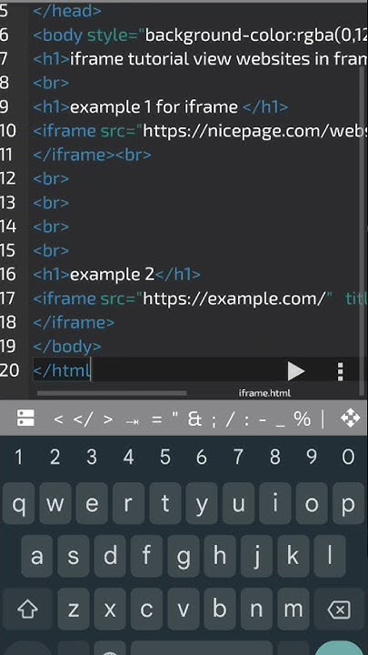 preview website using iframe.#shorts#code#mobile#html#tutorials #programming#iframe#preview ...