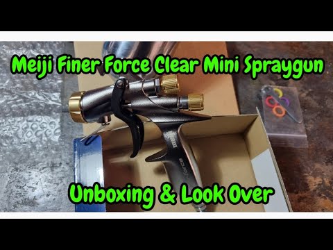 Meiji Finer Force Type B Clearcoat Mini Spraygun Unboxing & physical ...