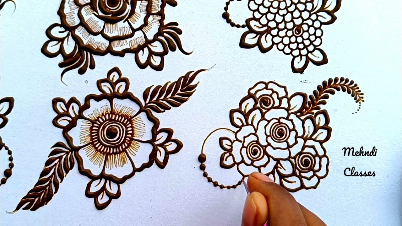 Different type Flowers Pot Mehndi Designs !! Mehndi Classes For ...