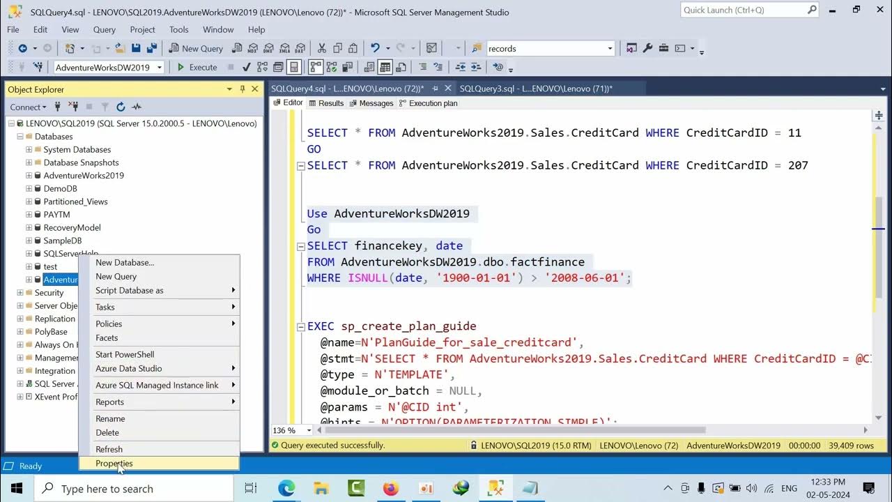 Ms Sql Server Simple And Forced Parameterization Sql Sqlserver Mssqlserver Youtube