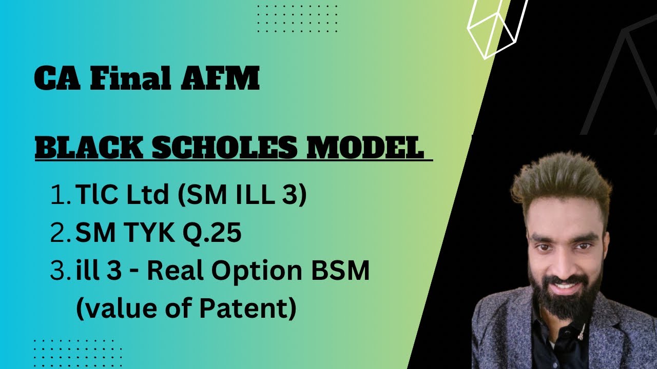 Black Scholes Model & Real option value using Black Scholes Model | CA Final AFM | Pratik Jagati ...