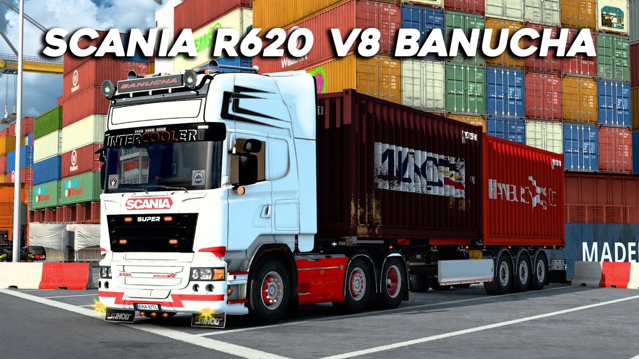 Open Pipes Scania R620 V8 Banucha ETS2 1.43 Mod | Pomezania Map - YouTube