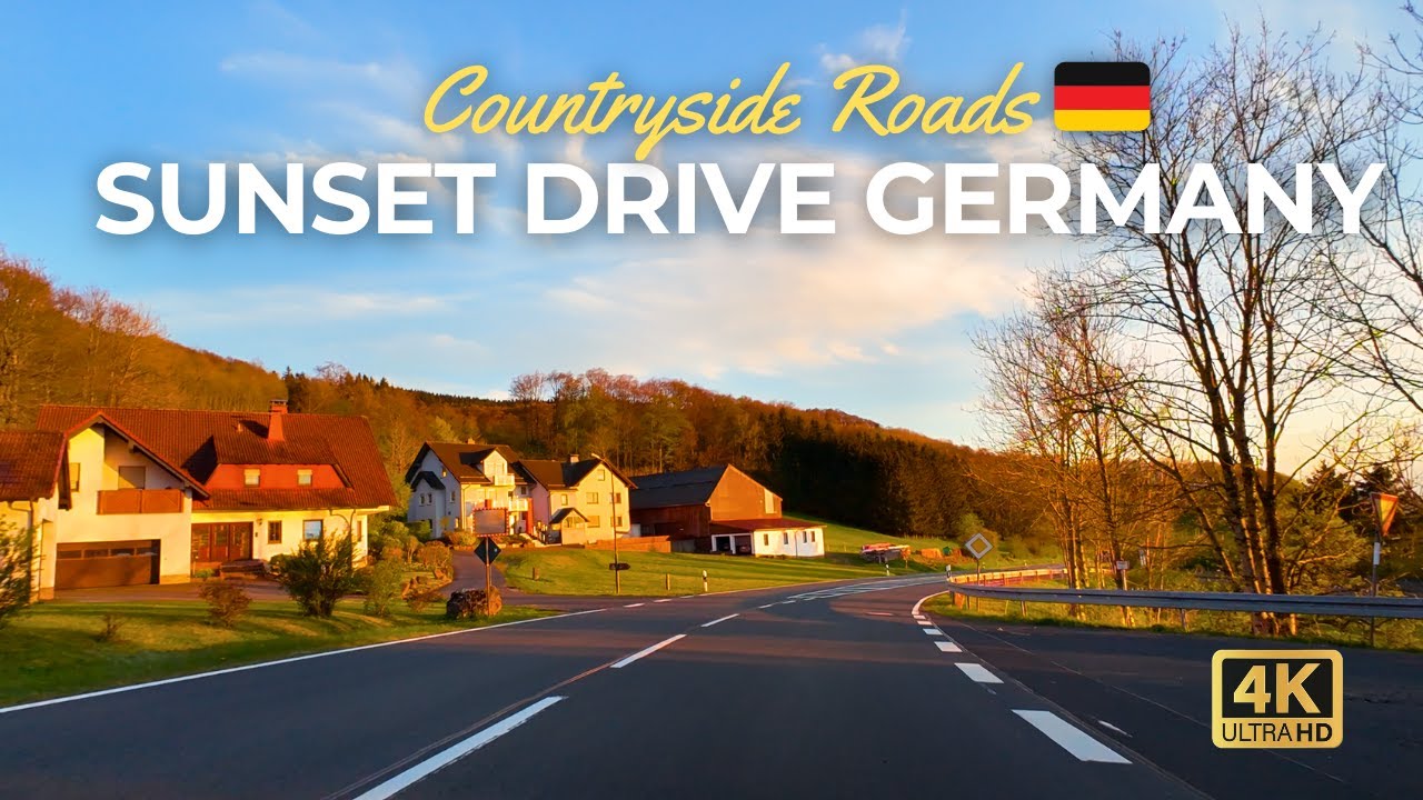 Relaxing Sunset Drive in Germany Mountain Nature - 4K Driving Tour for ...