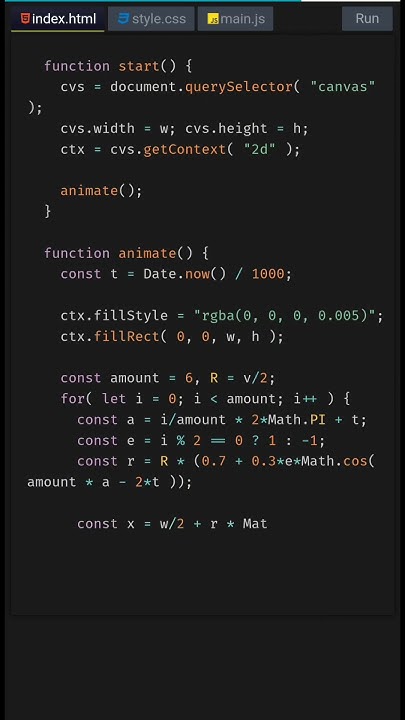 Create Flower Animation with HTML Canvas | HTML5 Canvas Tutorial #shorts #coding #JavaScript ...