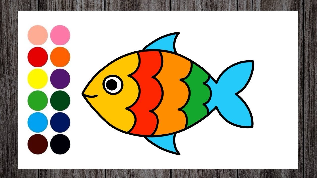 How to Draw a Cute Fish Easy for Kids | Fish Drawing and Colouring ...