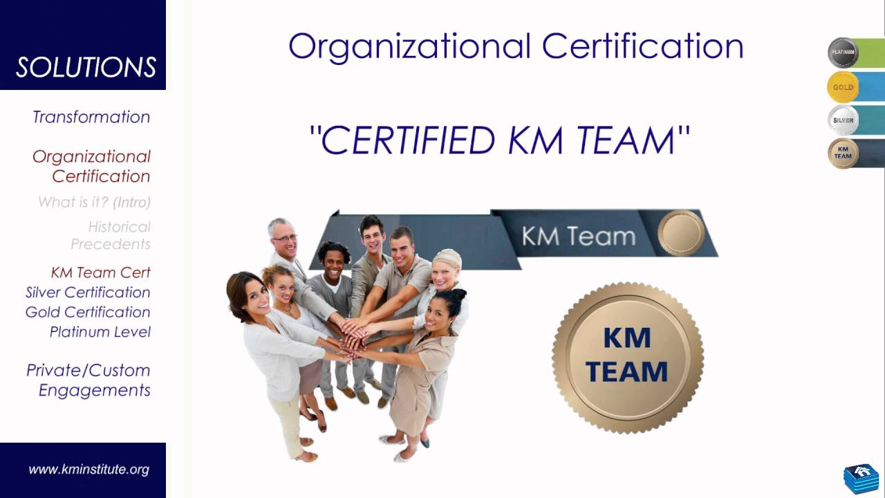 Organizational KM Certification - from KM Institute - YouTube