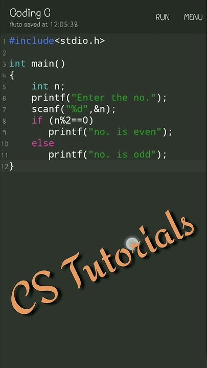 Program to find out whether number is even or odd | C program | #shorts | CS Tutorials | basics ...