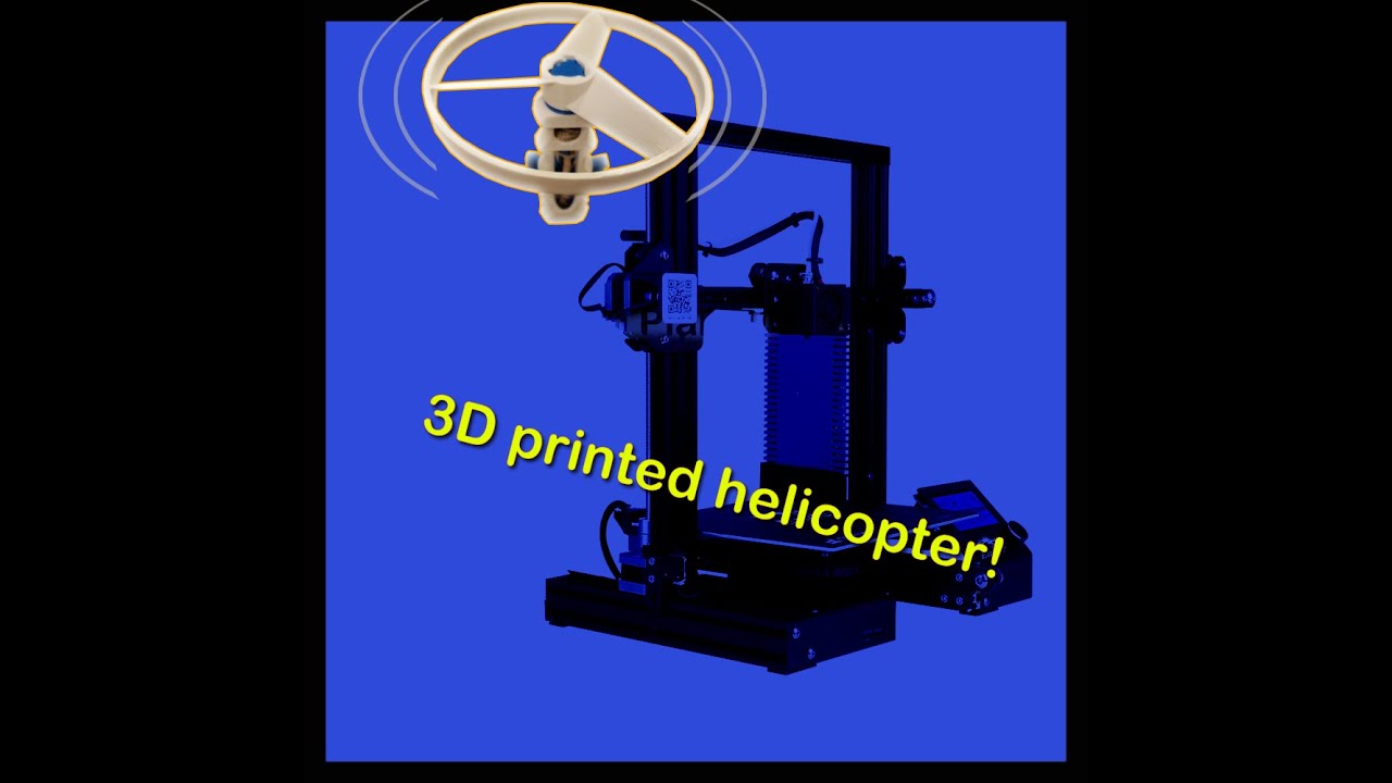 Pull string helicopter 3d print - YouTube
