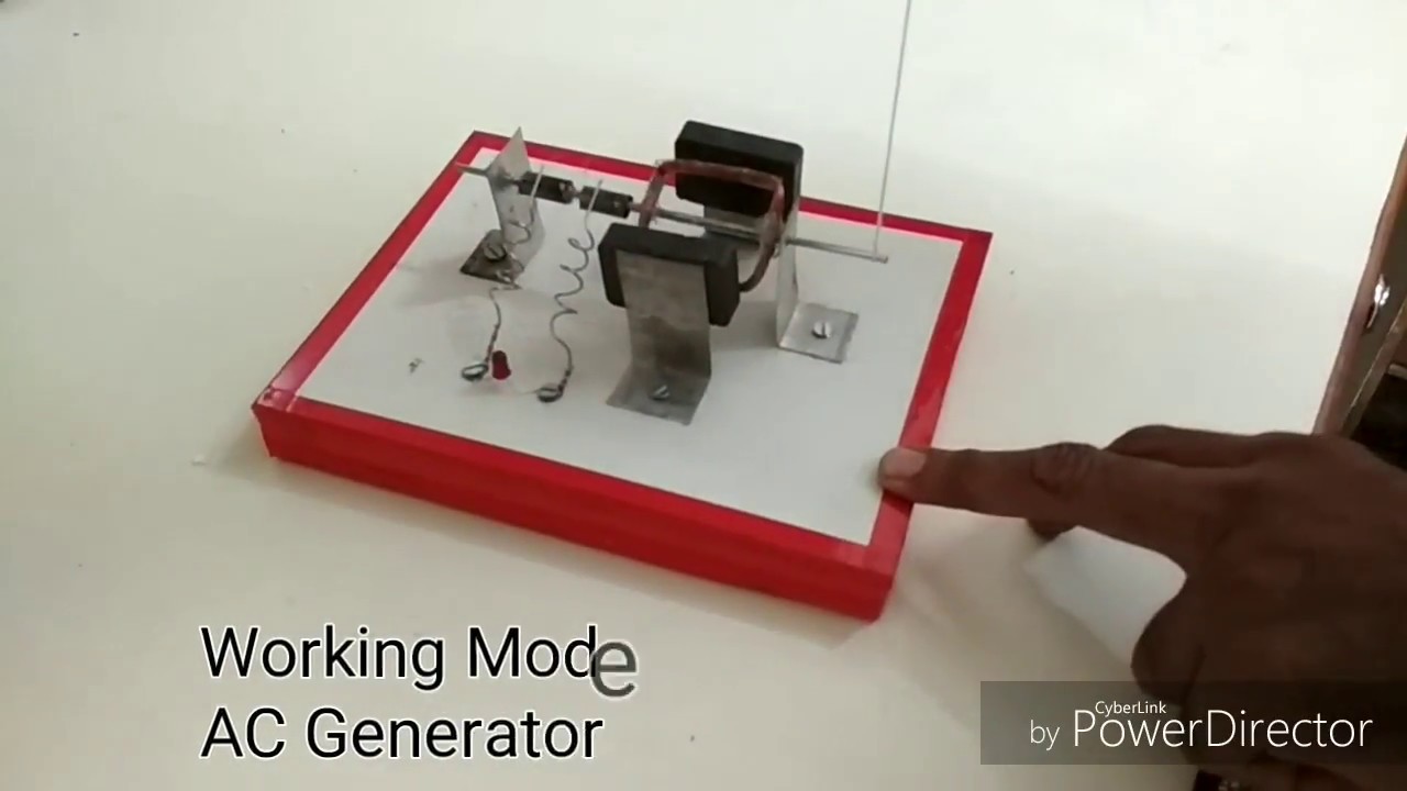 Working Model of AC Generator - YouTube