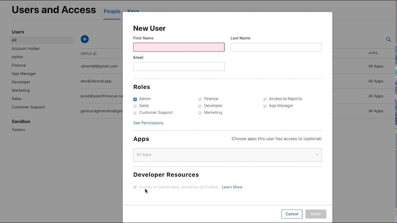 Adding Team Members to Apple Dev Account - YouTube
