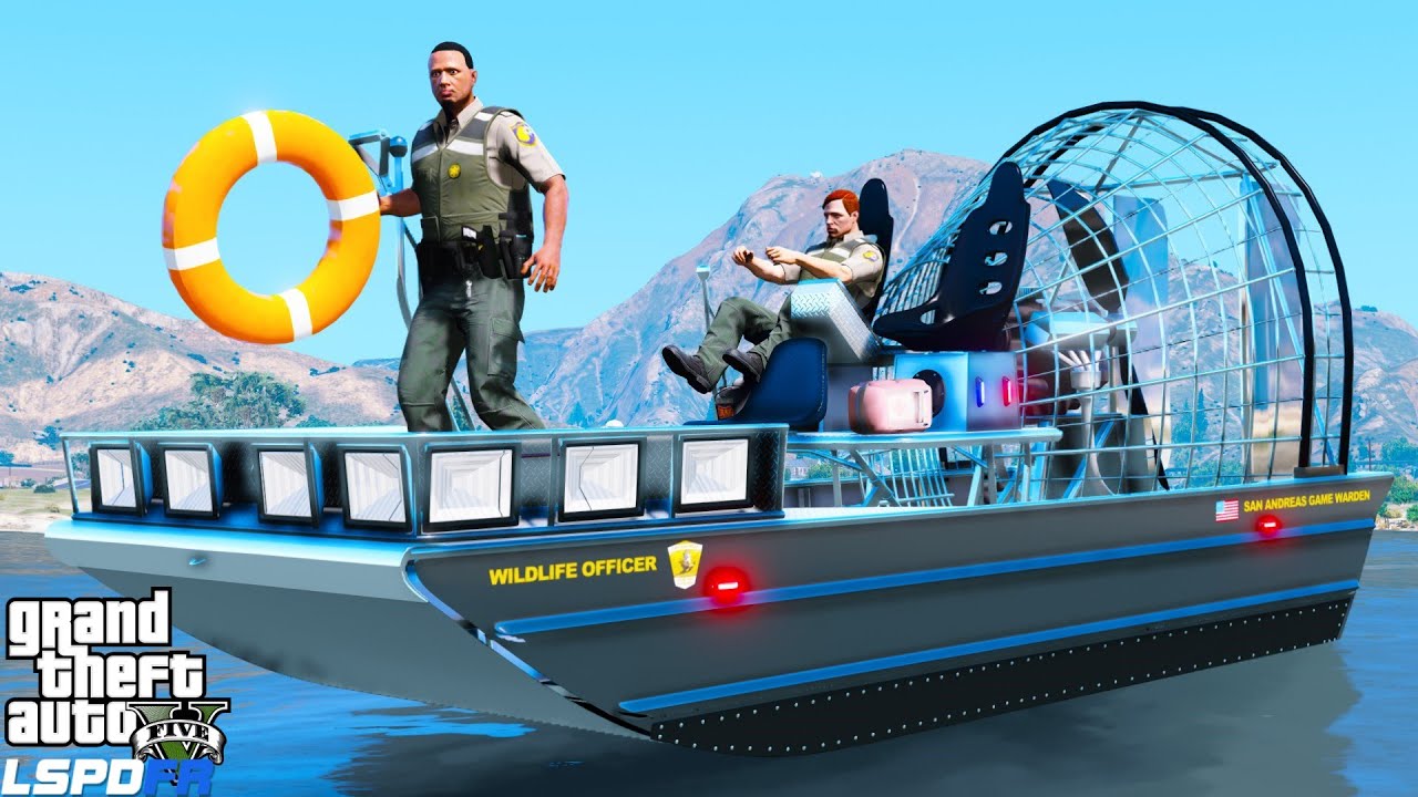 New Police Airboat Rescue In GTA 5 - YouTube