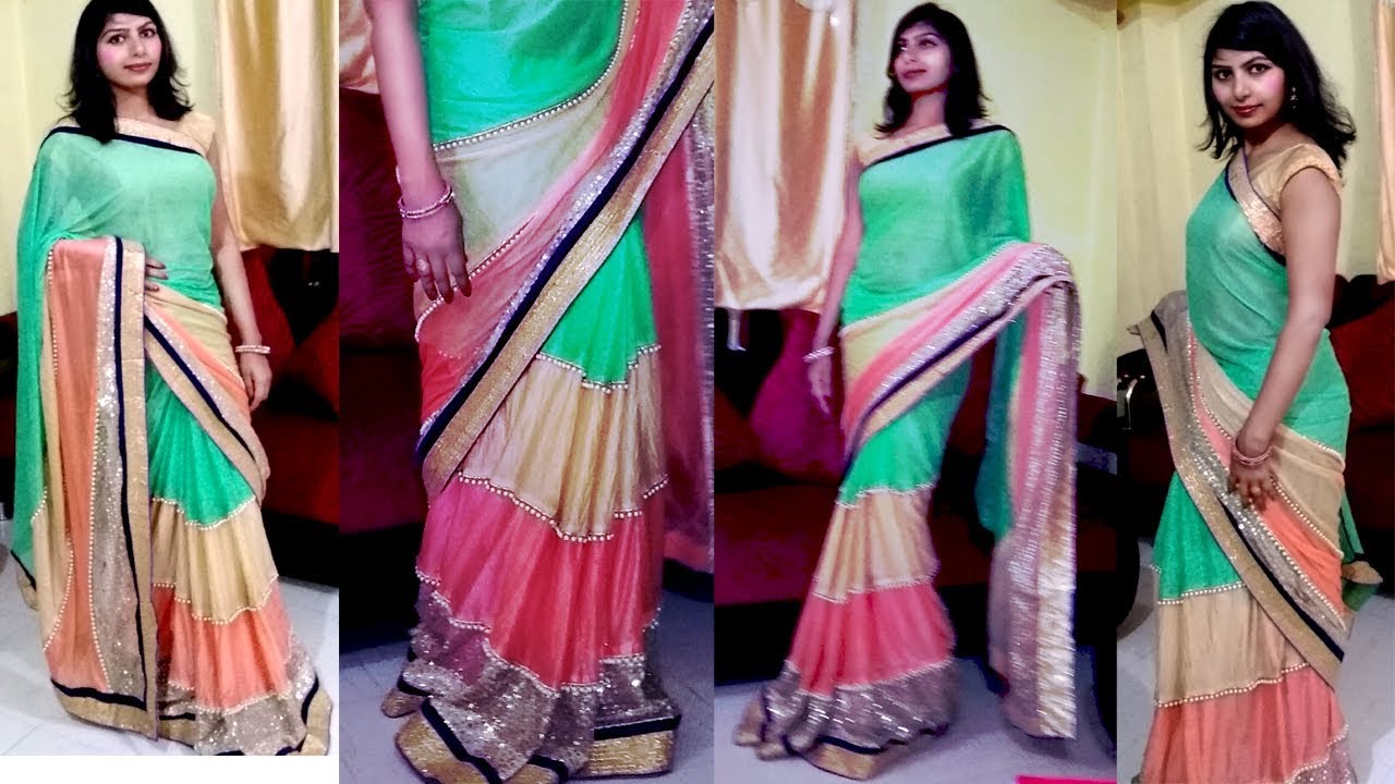 Make Designer Saree | How Make A New Designer Saree of Old Saree At ...