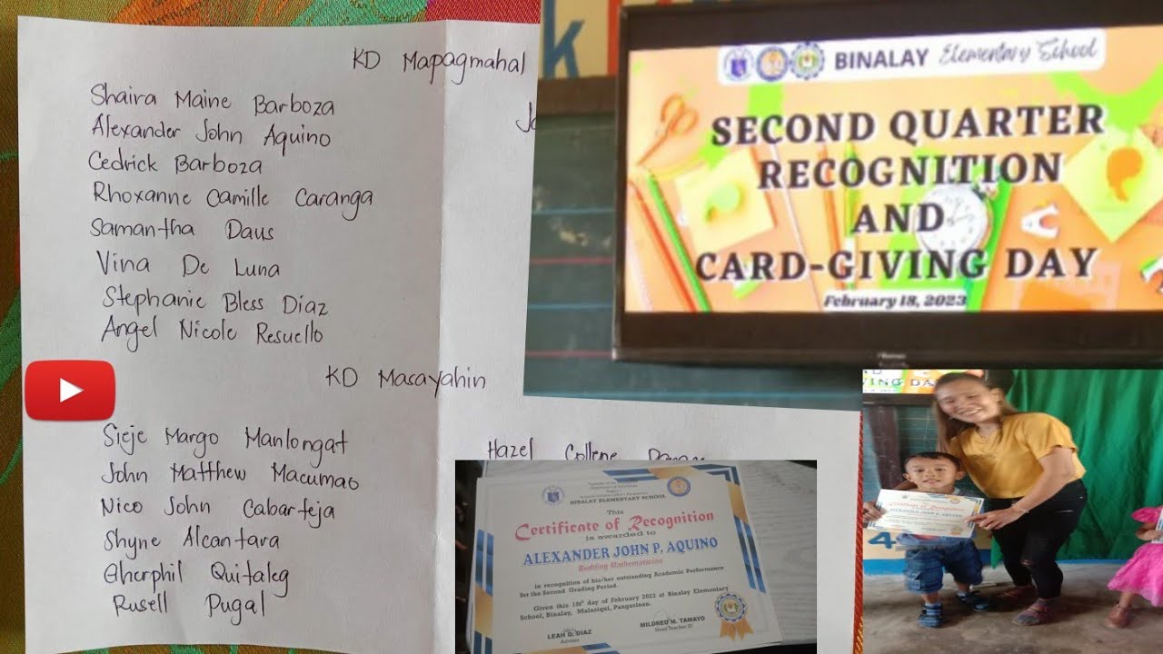 SECOND QUARTER RECOGNITION and CARD-GIVING DAY,KD/Xander Gabane Channel ...