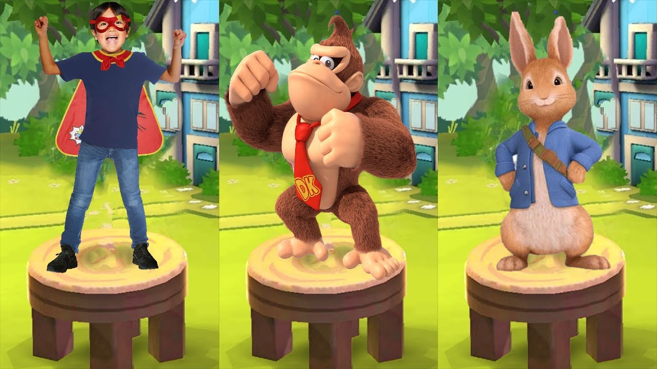 Tag with Ryan vs Peter Rabbit Run vs Donkey Kong Runner - All ...