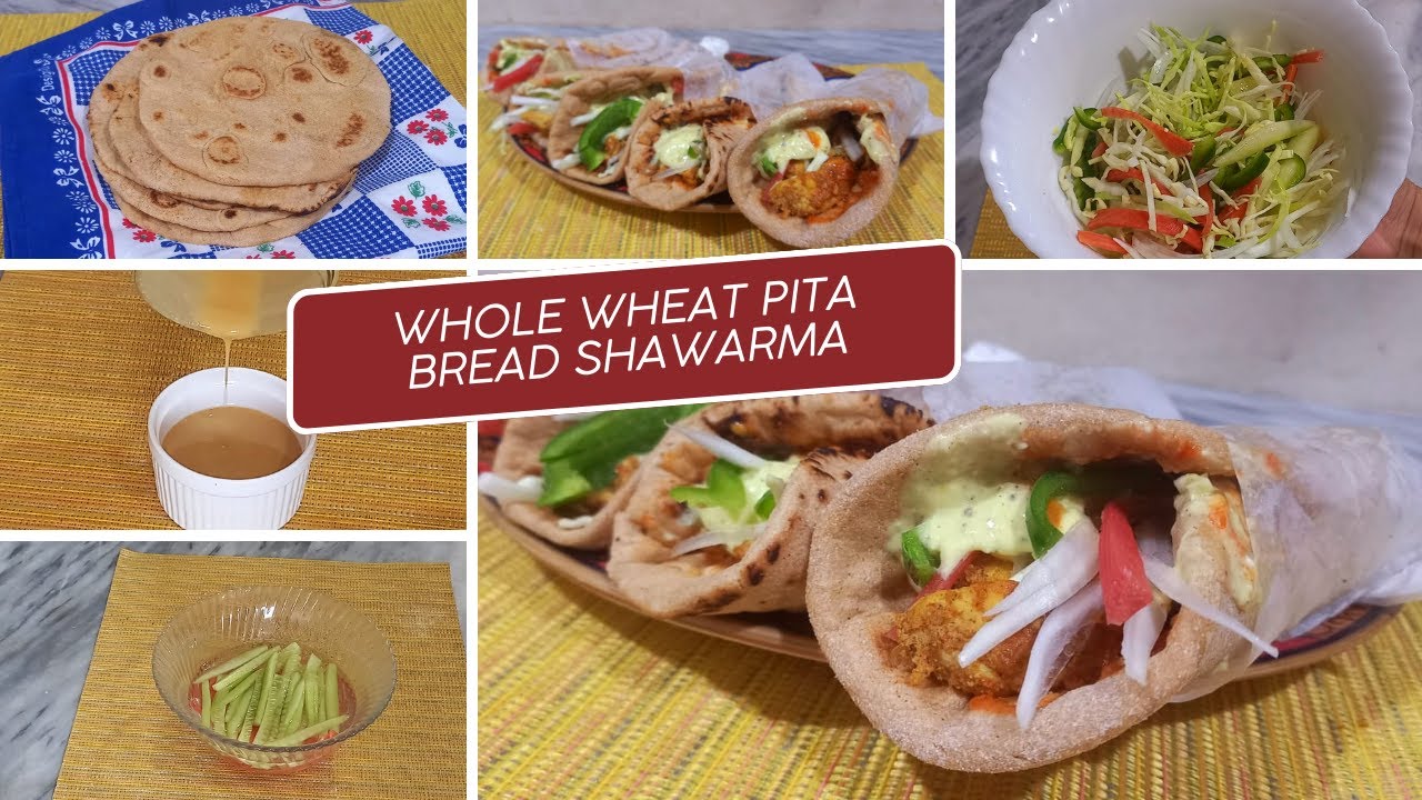 Whole wheat pita bread shawarma recipe/Shawarma recipe/Whole wheat pita ...