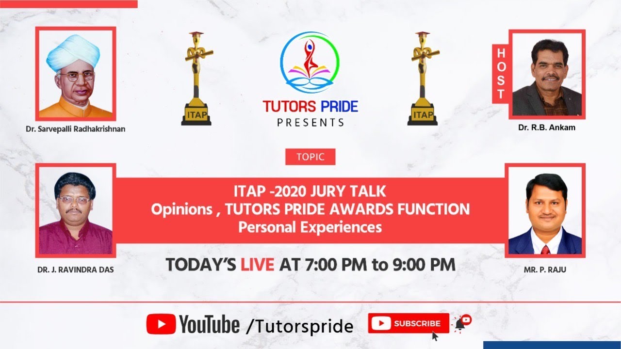 ITAP -2020 JURY TALK by Dr.Ravindra Das & P.Raju Udeal Teaching Awards ...