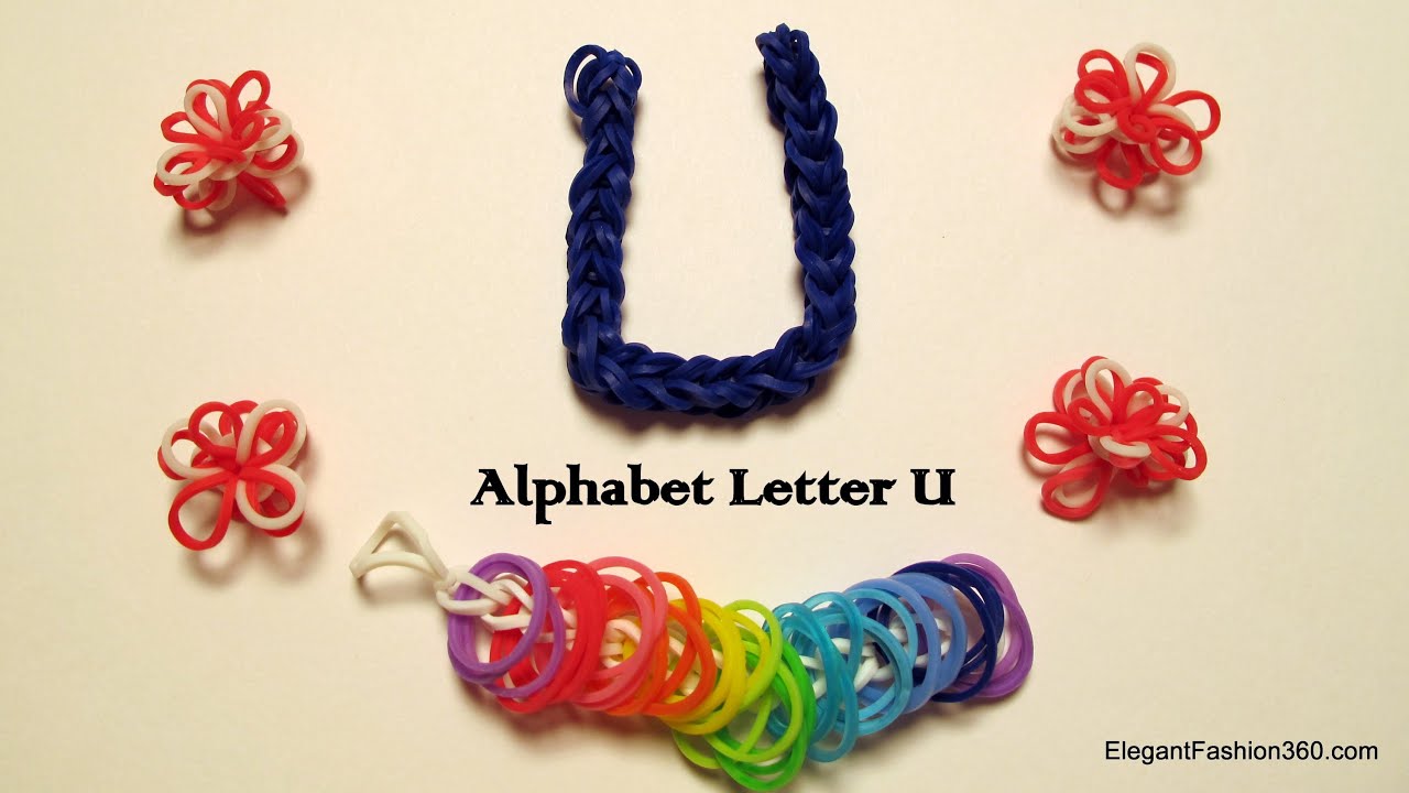 Alphabet Letter U Charm on Rainbow Loom - YouTube