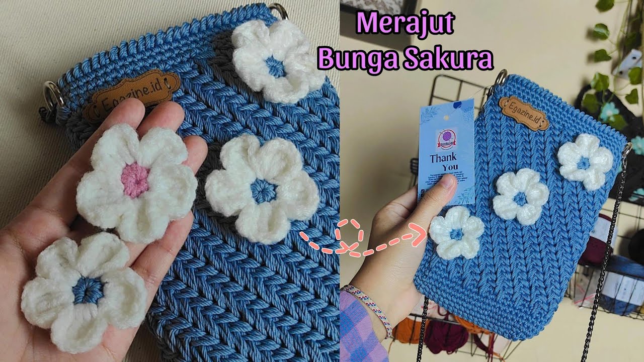 Merajut Bunga Sakura 🧶 WONDERFULL CROCHET - YouTube