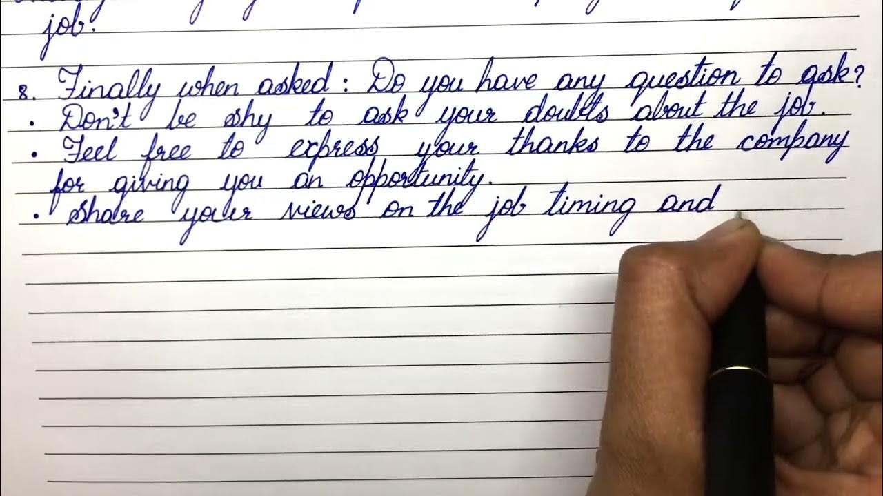 (4) Job Interview Tips | Scribble Sign | Cursive Writing Practice Video ...
