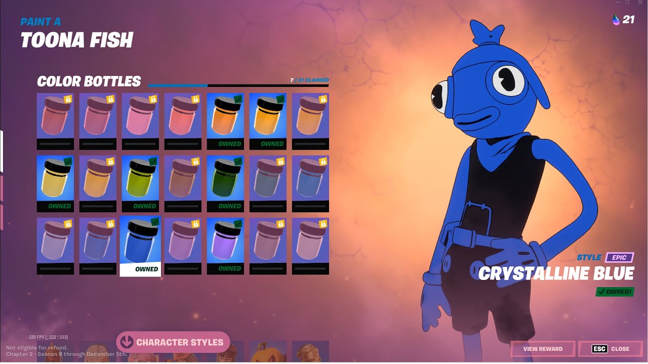 Fortnite Paint Colors How To Unlock Character Styles For Toona Fish