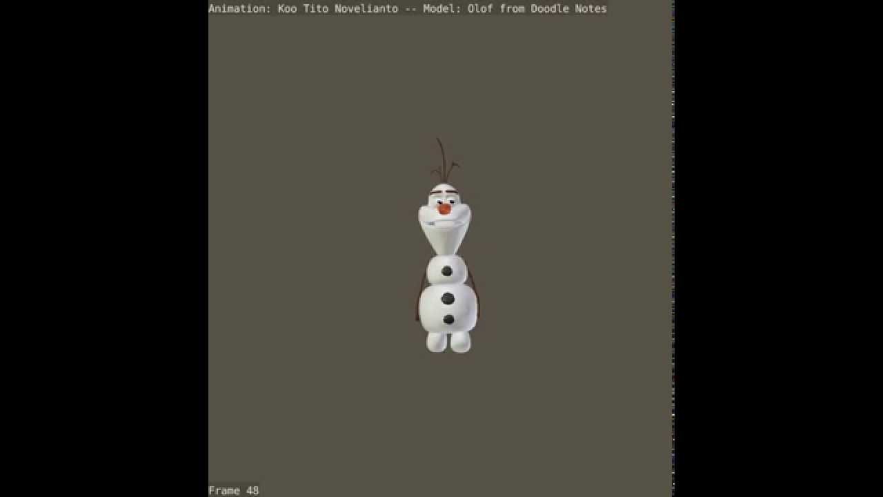 [BLENDER] Animation Study: Olaf "Olof" from Doodle Notes - Front Ortho ...