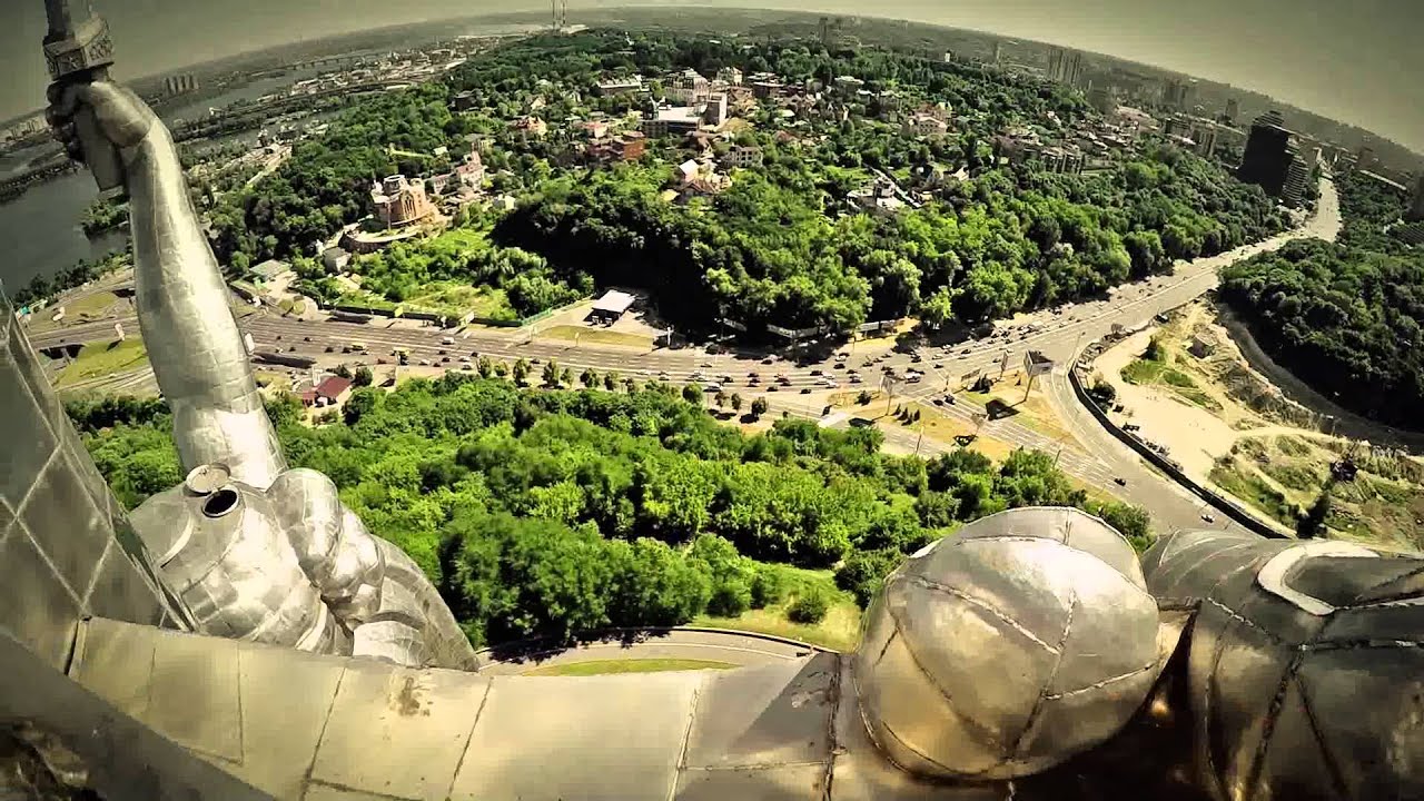Ukraine Kiev climbing on the Mother Motherland "Rodina Mat" Родина-мать ...