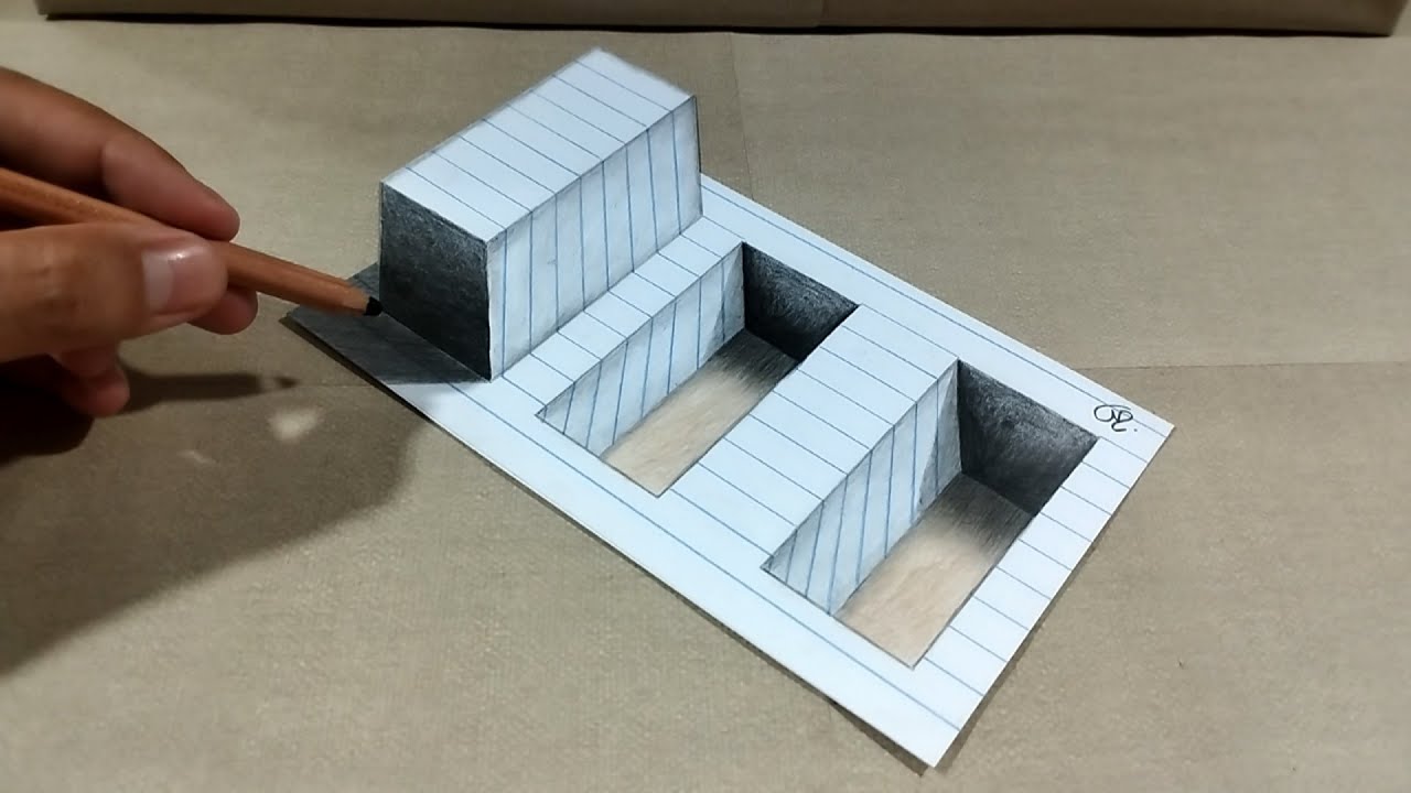 Desenhos 3D 🔥 TRUQUE como desenhar 3d - YouTube