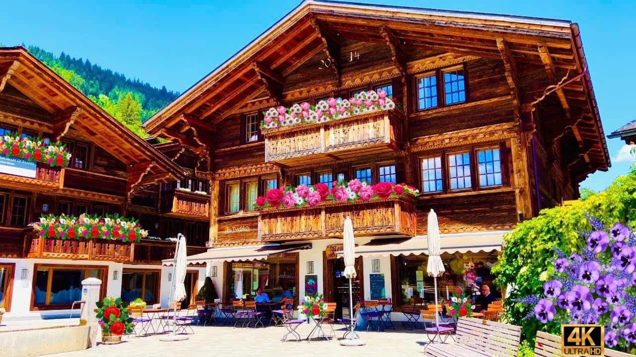 GSTAAD & SAANEN _ Walking tour In Swiss Resort Town , Switzerland 🇨🇭 ...