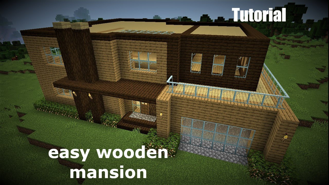 Minecraft Modern Wood Mansion!! (easy) - YouTube