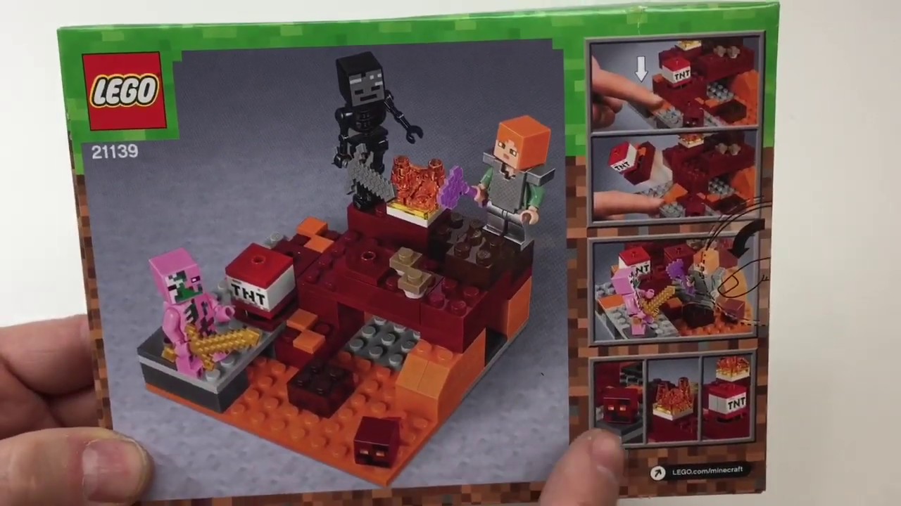 LEGO Minecraft The Nether Fight quick build and fight scene ending ...