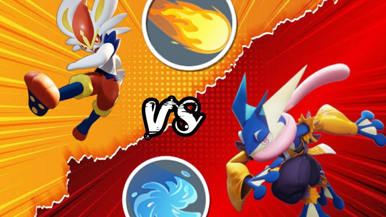 Cinderace pyro ball vs Greninja water shuriken in Pokemon Unite - YouTube