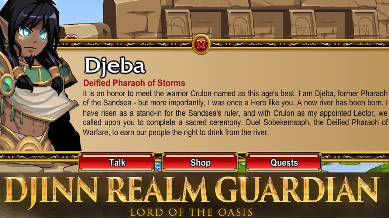 AQW NEW DJEBA QUEST /JOIN CROCRIVER (DJINN REALM 2024) - YouTube