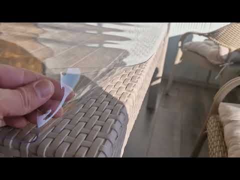 şeffaf kalın masa örtüsü ile bahçe mobilya masamızı kapladık 💯‼️#masaüstüörtü #şeffafkalınmasaörtüsü