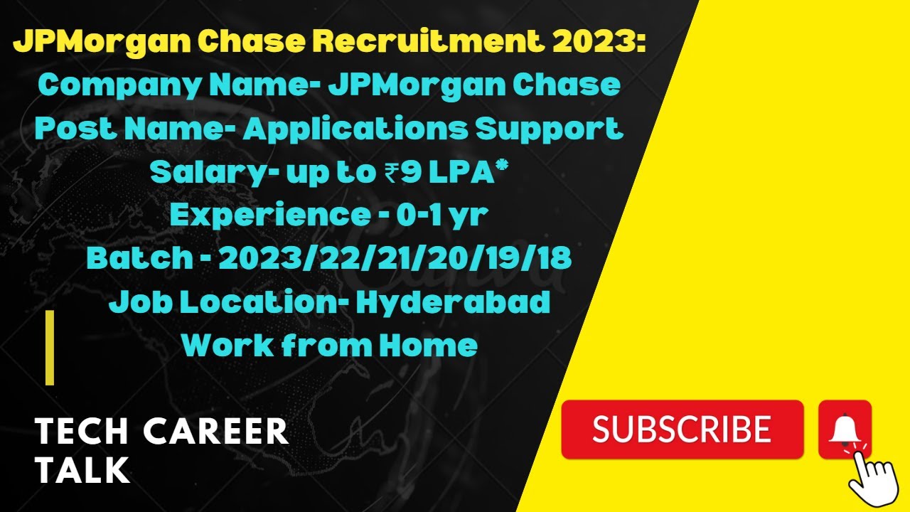 JP MORGAN Chase Jobs | Work from Home | jobs 2023 | Application support ...
